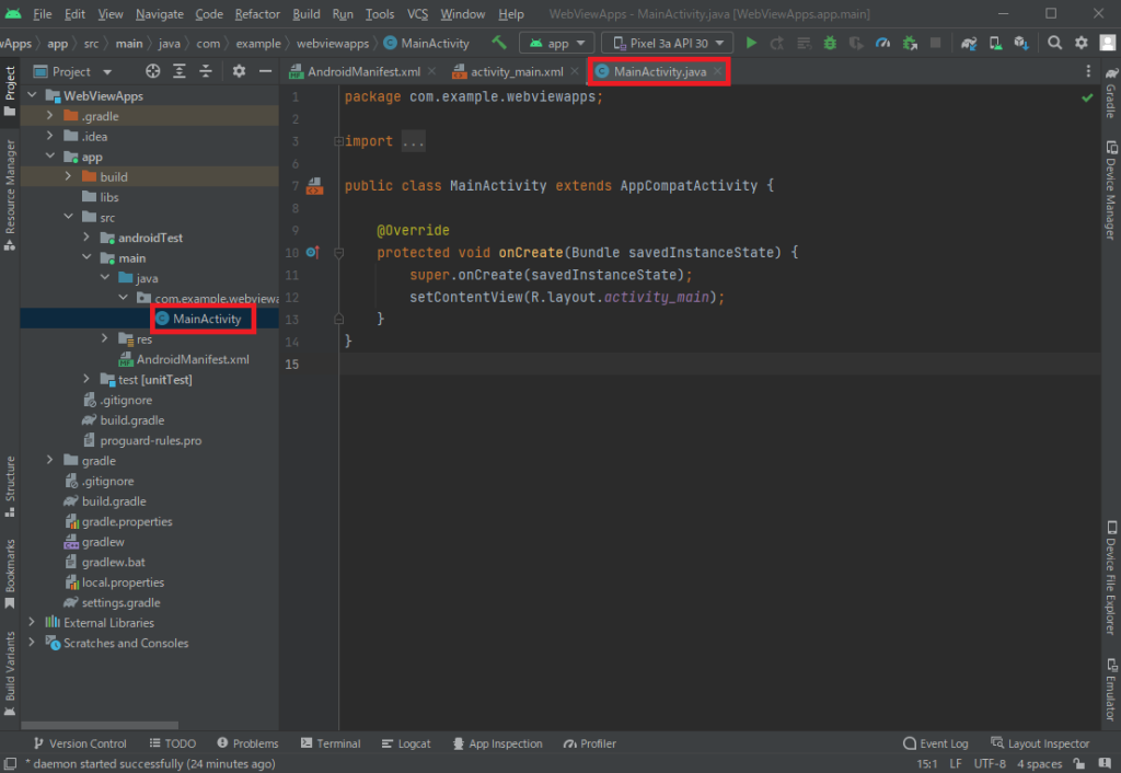 Android AppでWebViewを使うサンプル