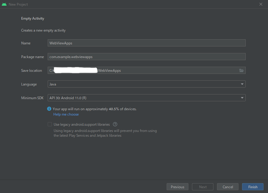 Android AppでWebViewを使うサンプル